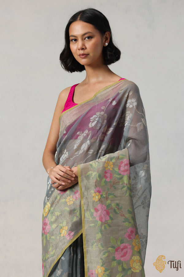 Pure Handwoven Banarasi Sarees Tagged "cotton" - Tilfi