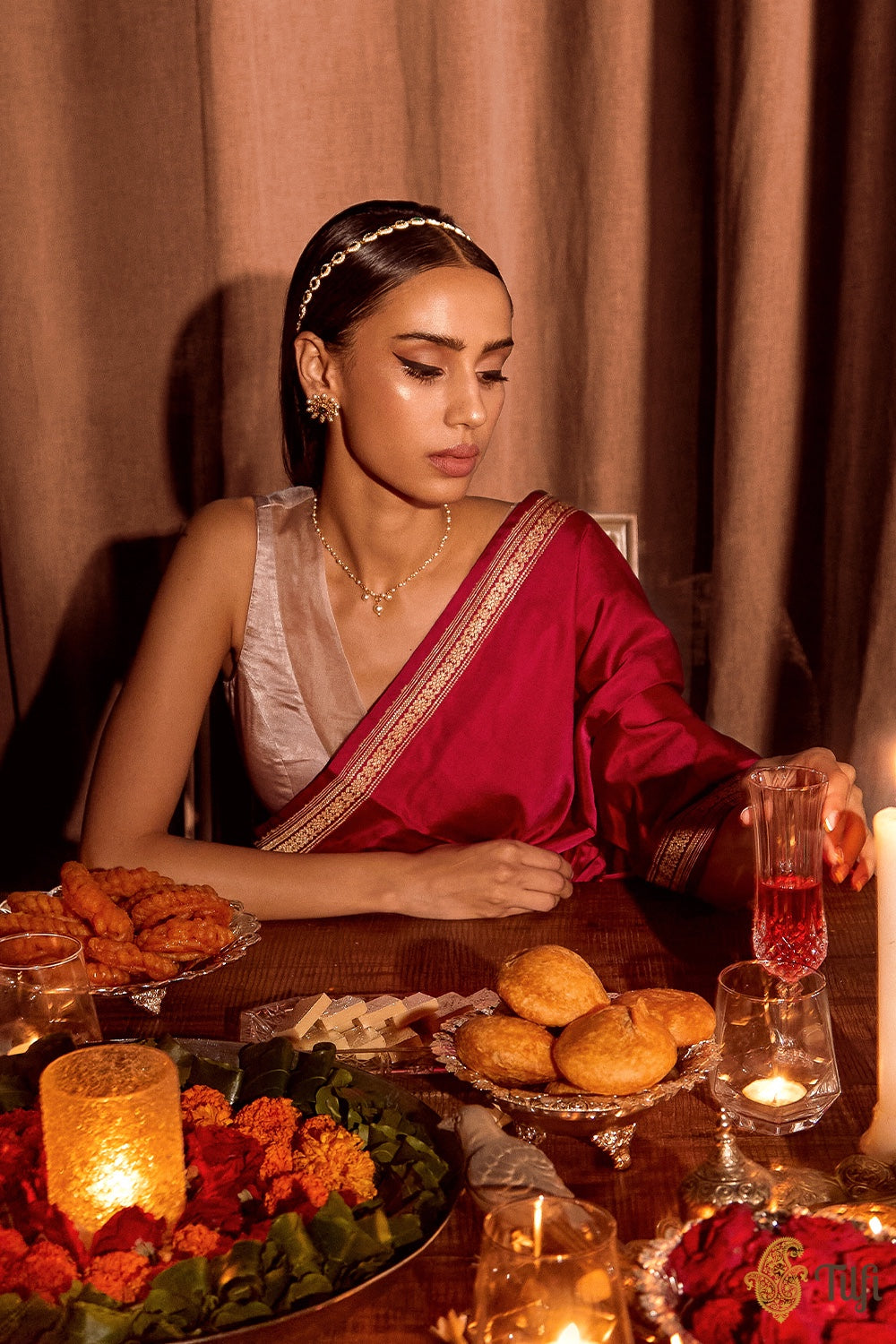 'Preshti' Rani Pink Pure Soft Satin Silk Banarasi Handloom Saree - Tilfi