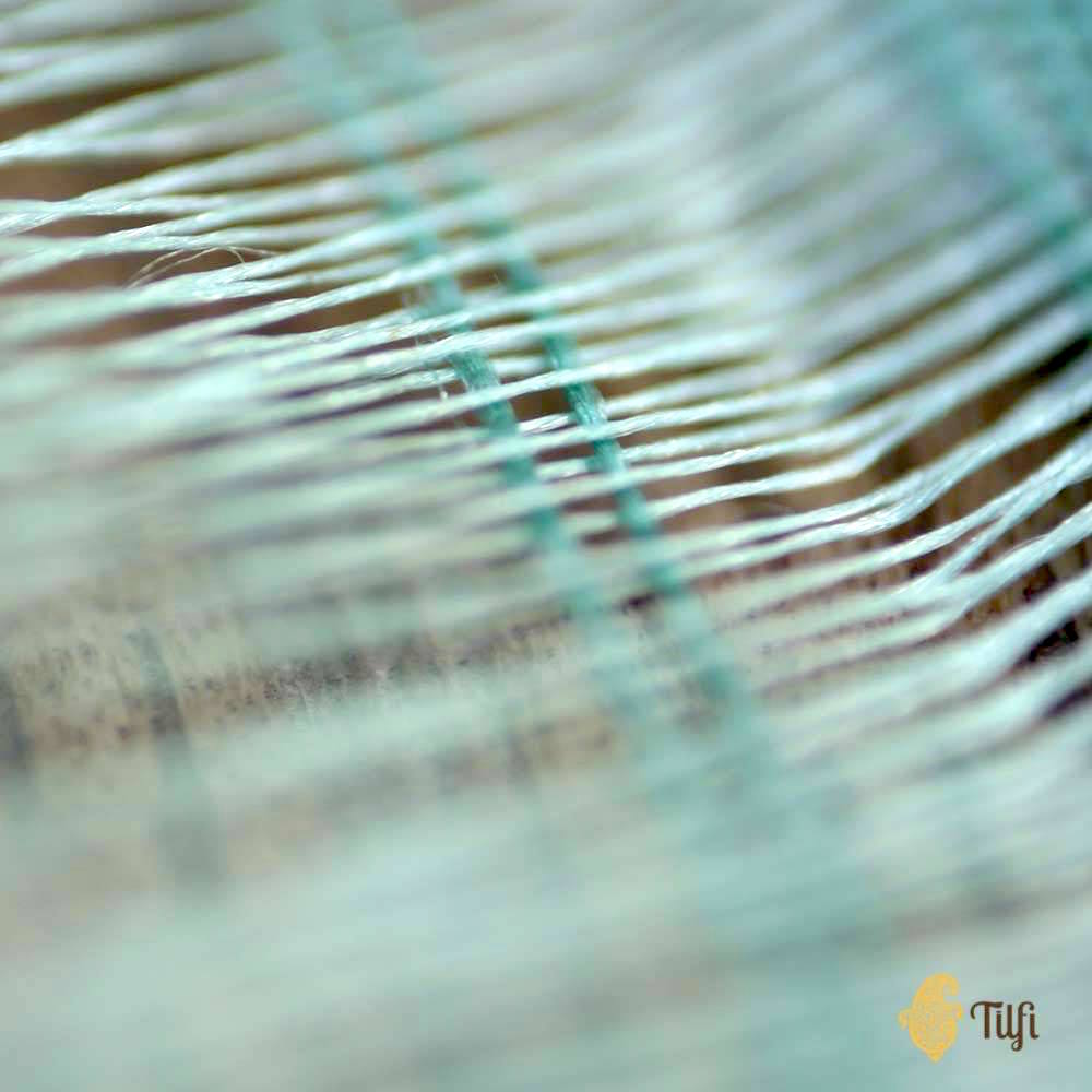 Light Blue Pure Katan Silk Banarasi Handloom Saree - Tilfi