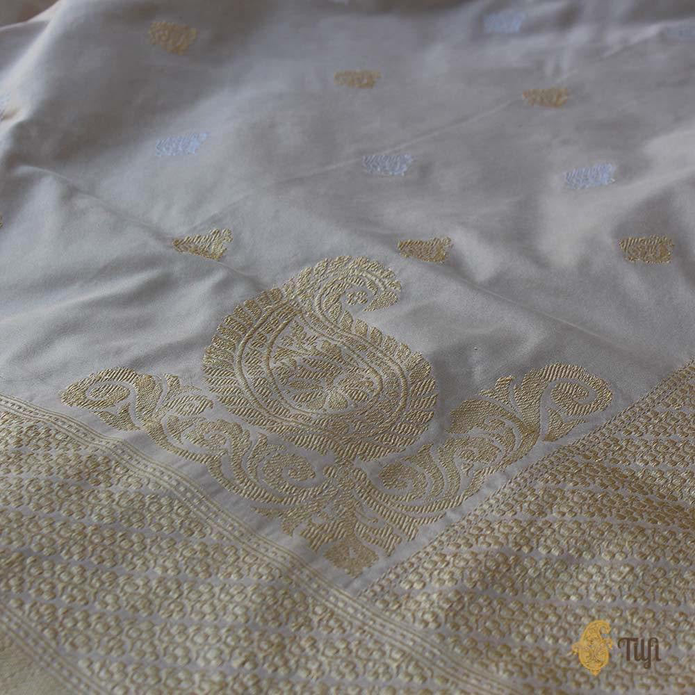 Tussar Colour Pure Katan Silk Banarasi Handloom Saree - Tilfi