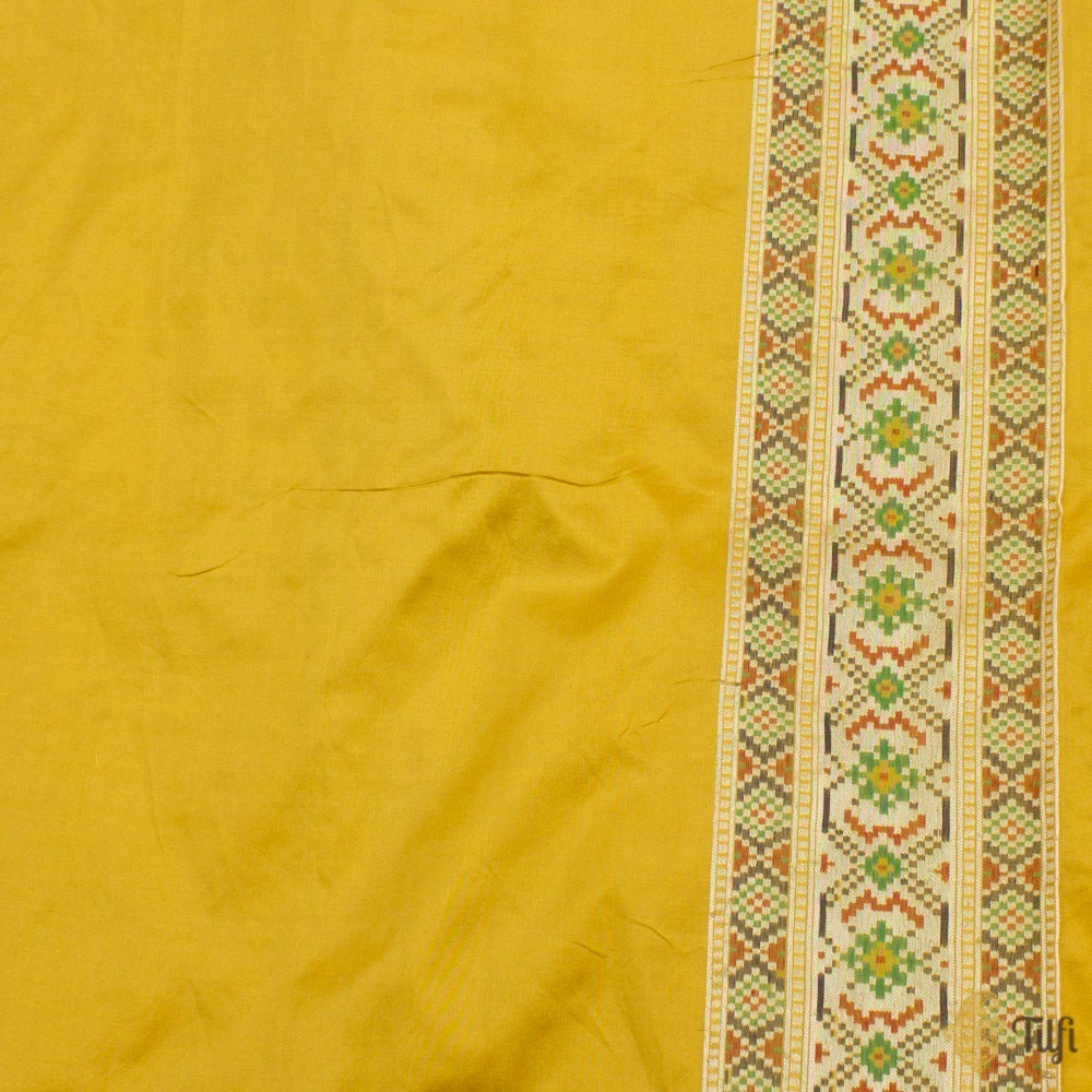Yellow Pure Katan Silk Banarasi Handloom Patola Saree - Tilfi