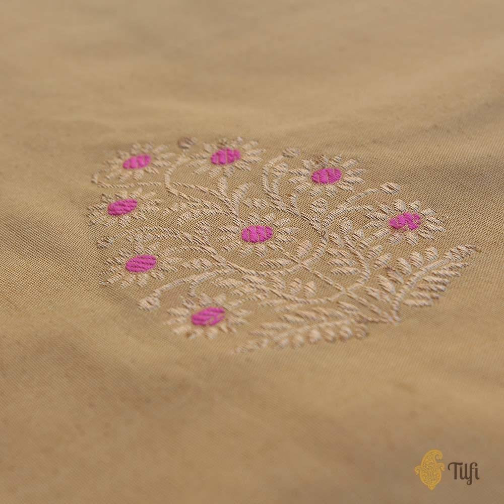 Tussar Colour Pure Katan Silk Banarasi Handloom Saree - Tilfi