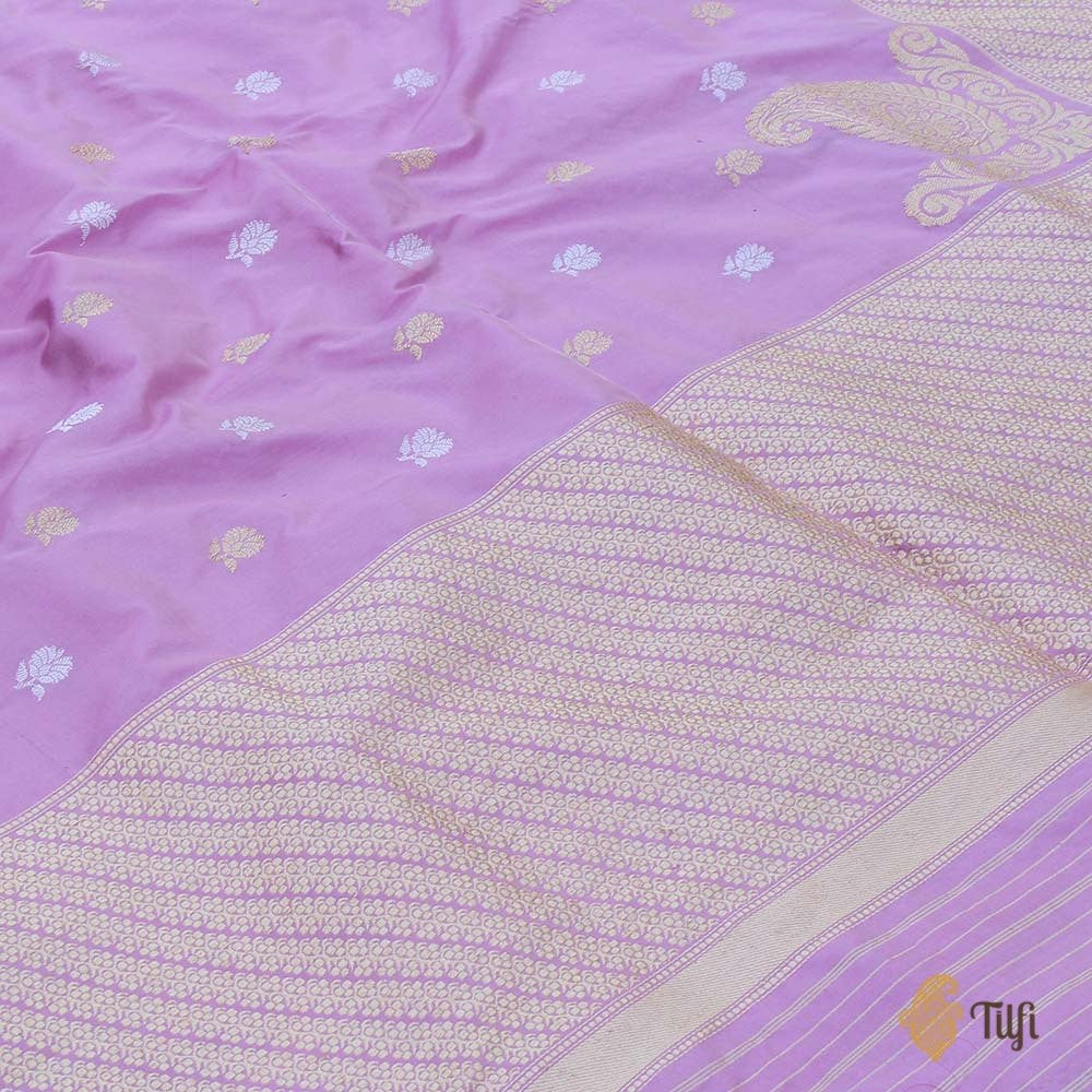 Light Gajri Pink Pure Katan Silk Banarasi Handloom Saree - Tilfi