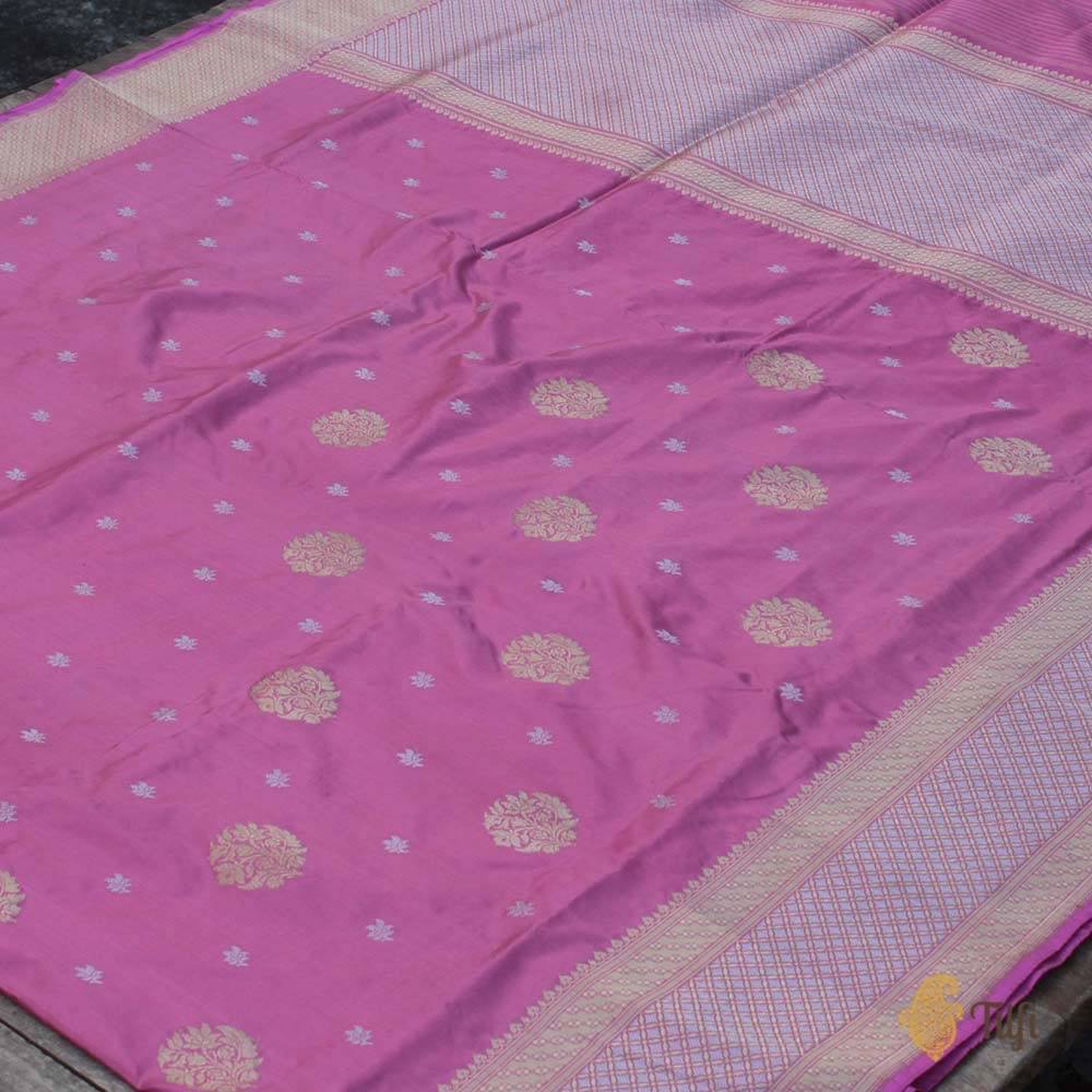 Gajri Pink Pure Katan Silk Banarasi Handloom Saree - Tilfi