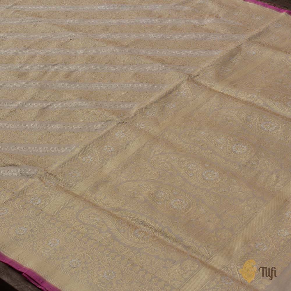 Tussar Colour Pure Katan Silk Banarasi Handloom Saree - Tilfi