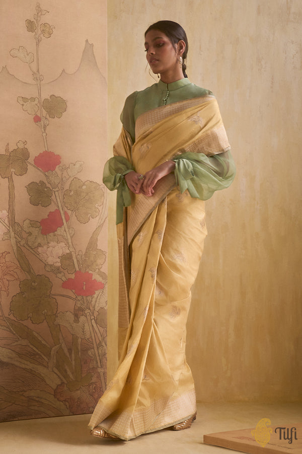 Pure Handwoven Banarasi Sarees Tagged "yellow" Page 2 - Tilfi