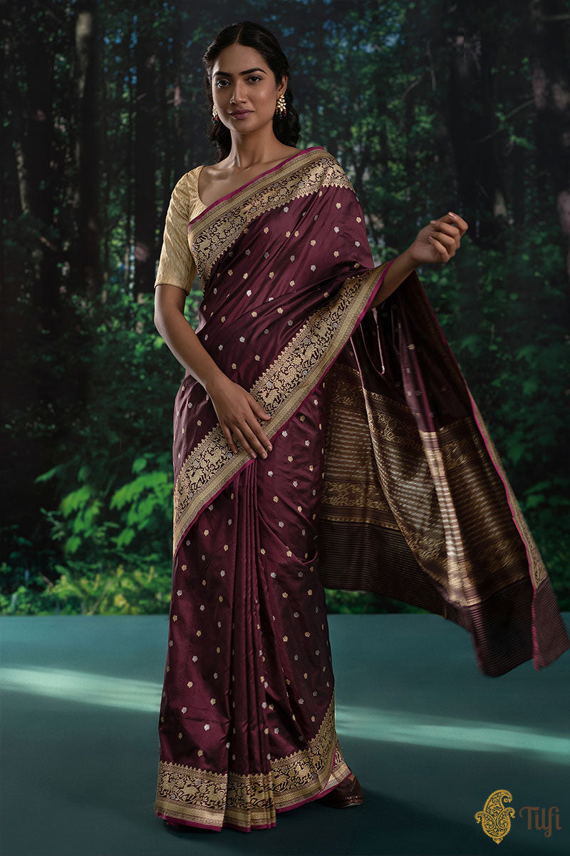 Dark Magenta Color Saree
