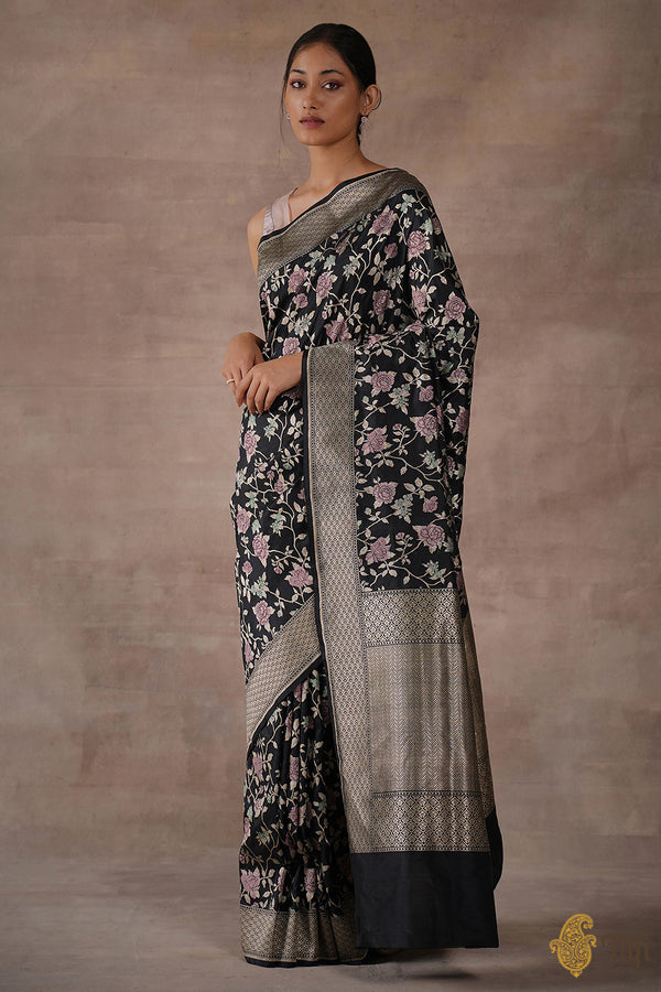 Pure Handwoven Banarasi Sarees Tagged "black" - Tilfi