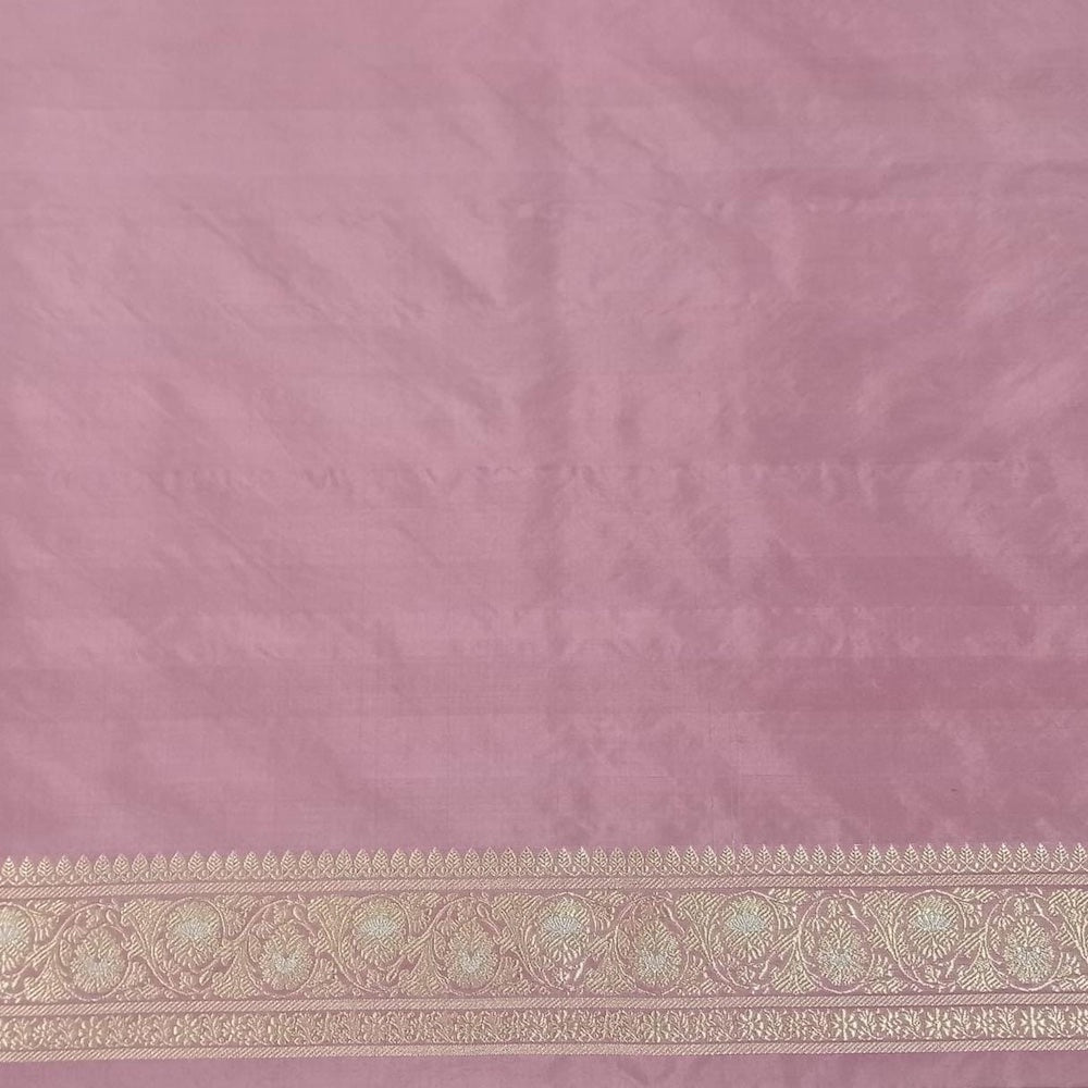 Pre-Order: 'Hasanthi' Rosy Pink Pure Katan Silk Banarasi Handloom Sare ...