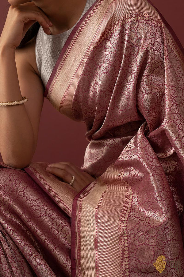 Pure Handwoven Banarasi Sarees Tagged "pink" - Tilfi